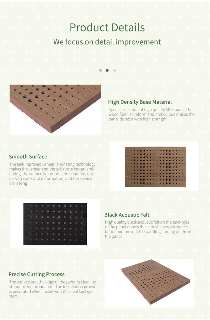 Micro Perforated Wood Acoustic Panels 12mm Thickness Sound Absorption
